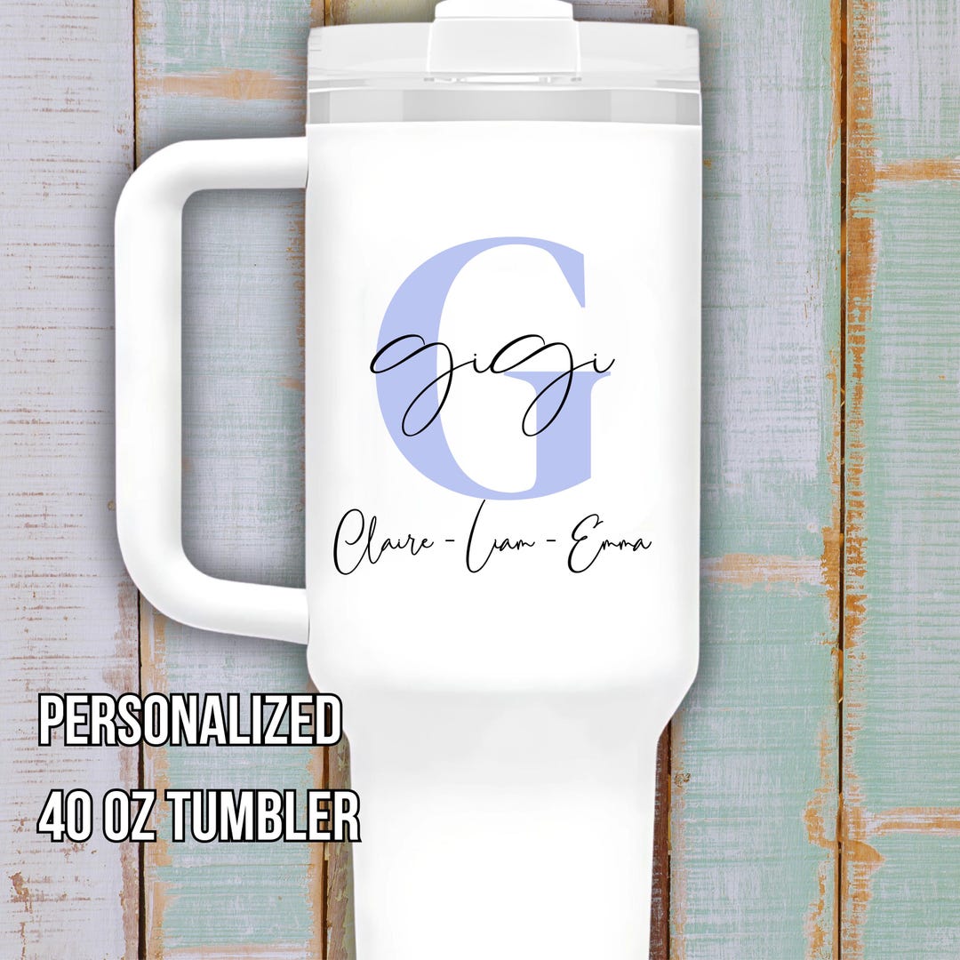 Personalized Gigi Tumbler With Kids Names Blue Monogram With "gigi ...