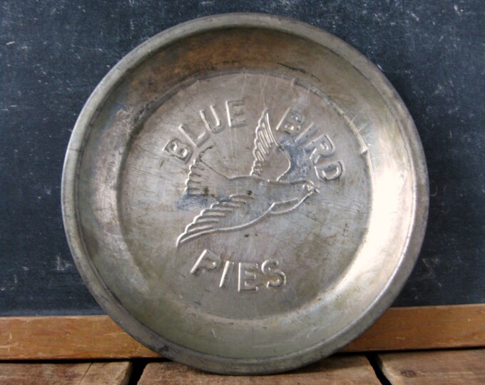 Vintage Blue Bird Pie Tin, One Vintage Pie Plate, Pie Pan, Blue Bird ...