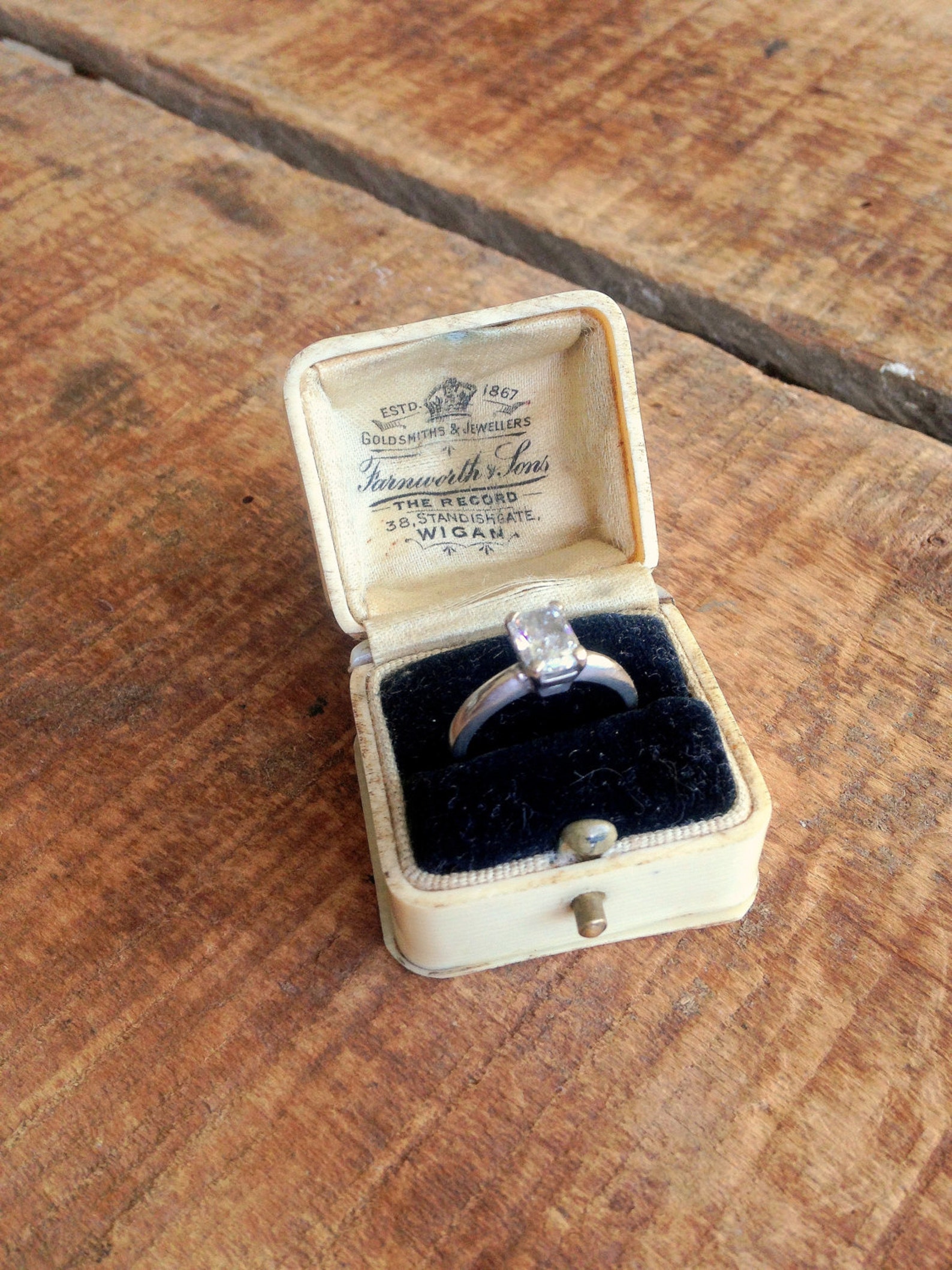 Antique Ring Box Blue Ring Presentation Box Antique Jewelry - Etsy