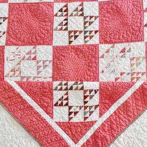 Antique Quilt, Double Pyramid Pattern Quilt, Vintage Quilt, Madder ...