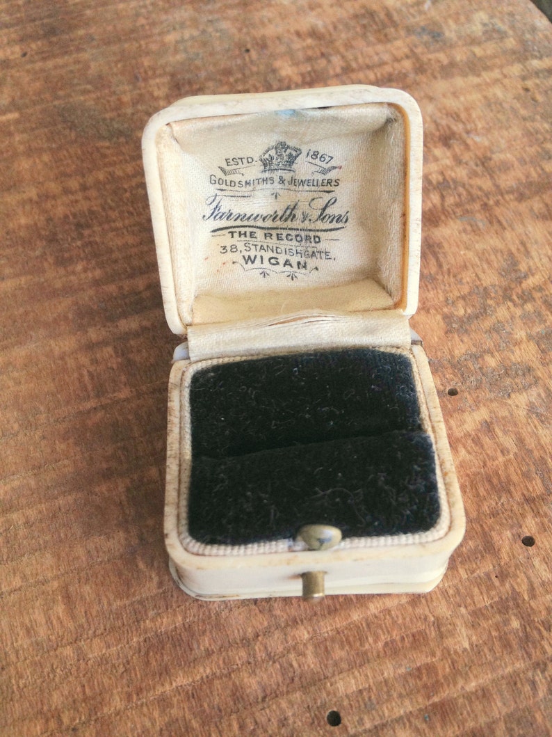 Antique Ring Box Blue Ring Presentation Box Antique Jewelry | Etsy