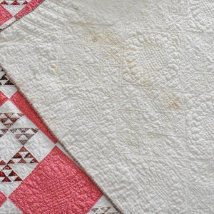 Antique Quilt, Double Pyramid Pattern Quilt, Vintage Quilt, Madder ...