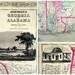 Antique Map of Alabama and Georgia, 1863 Johnsons Family Atlas, Genuine ...
