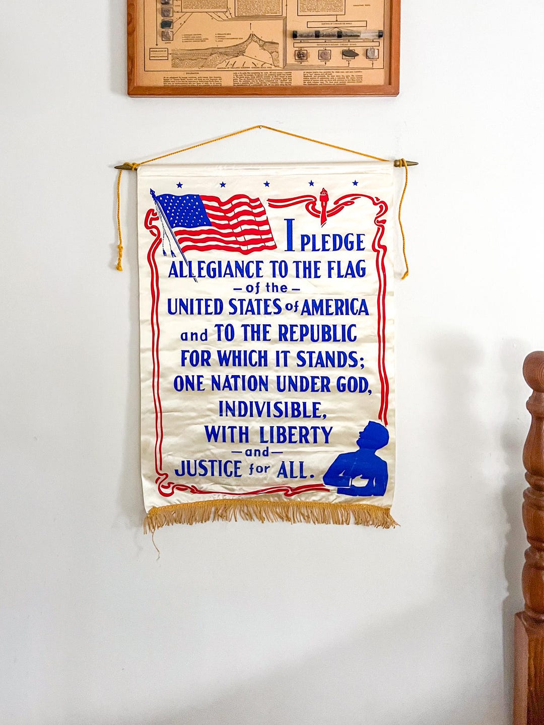 Vintage Pledge of Allegiance Banner, Vintage School Poster Banner, 30 ...