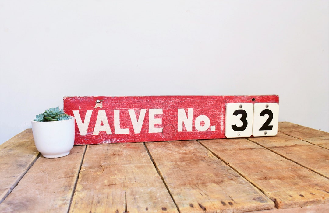 Antique Painted Sign, Industrial Sign, Painted Wood Sign, Double Sided ...