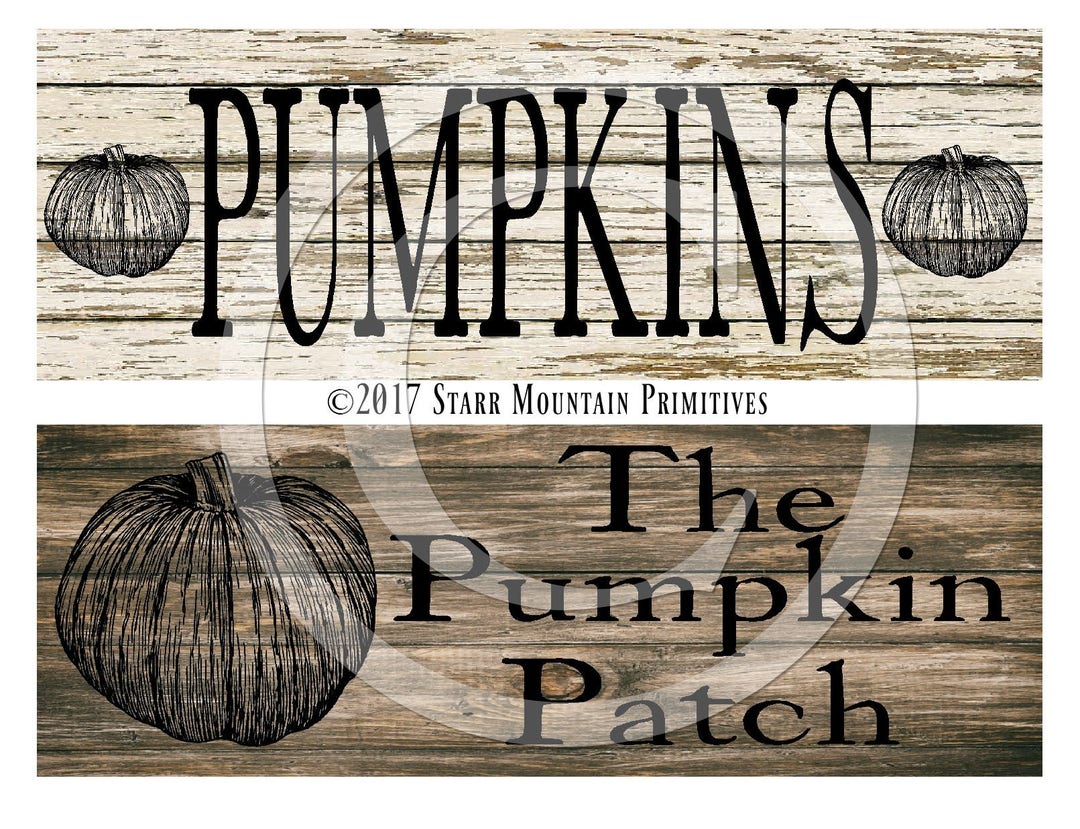 Primitive Weathered Wood Fall Autumn Pumpkins Pumpkin Patch Digital ...