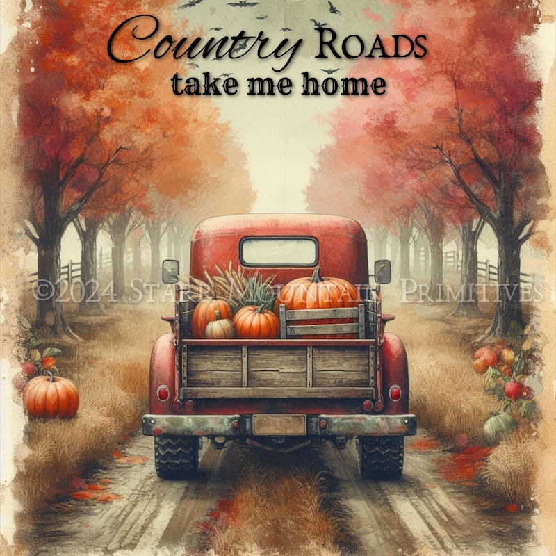 Rustic Red Truck - Etsy