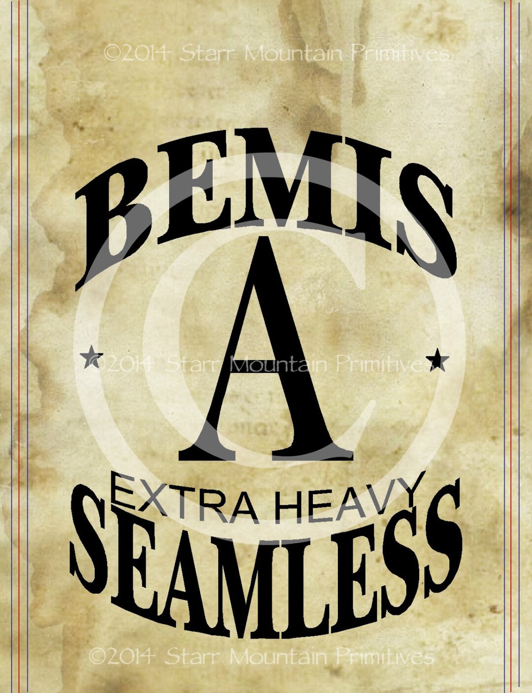 Primitive Vintage Bemis A Seamless Grain Feed Sack Feedsack Logo Jar ...