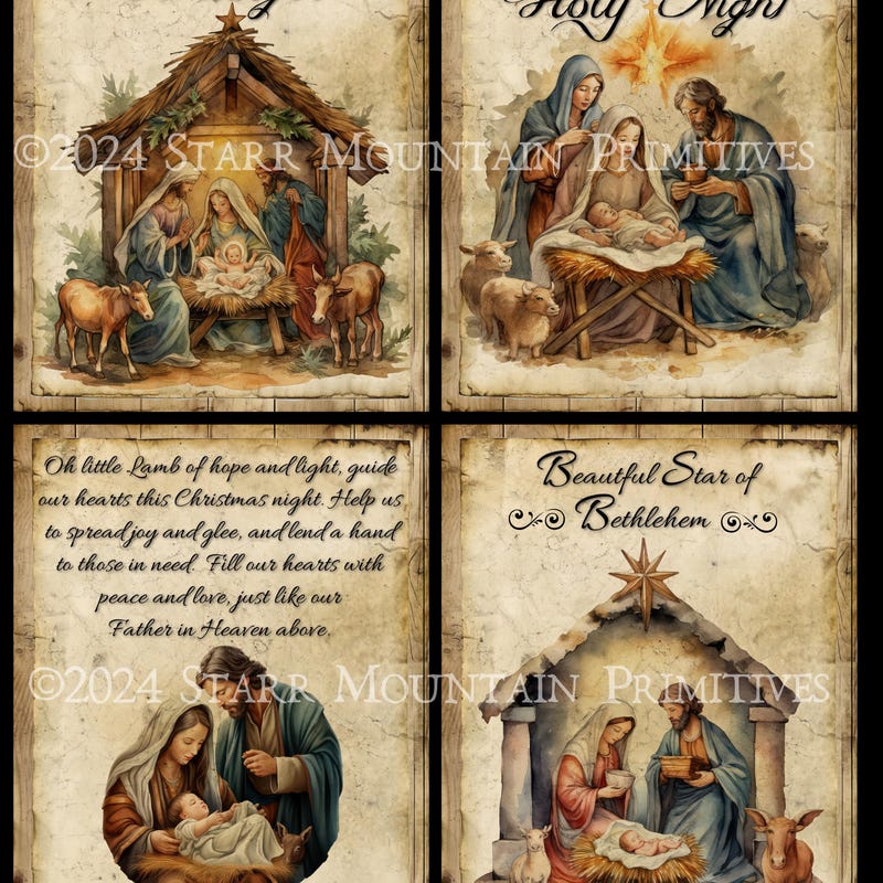 Primitive Nativity Sign - Etsy