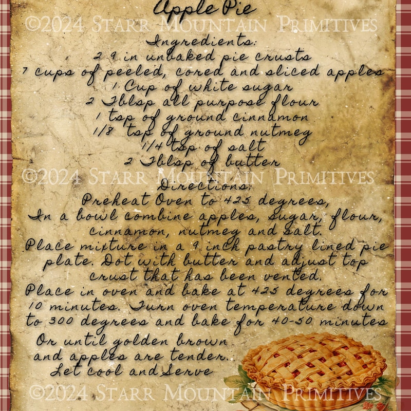 Apple Recipes - Etsy