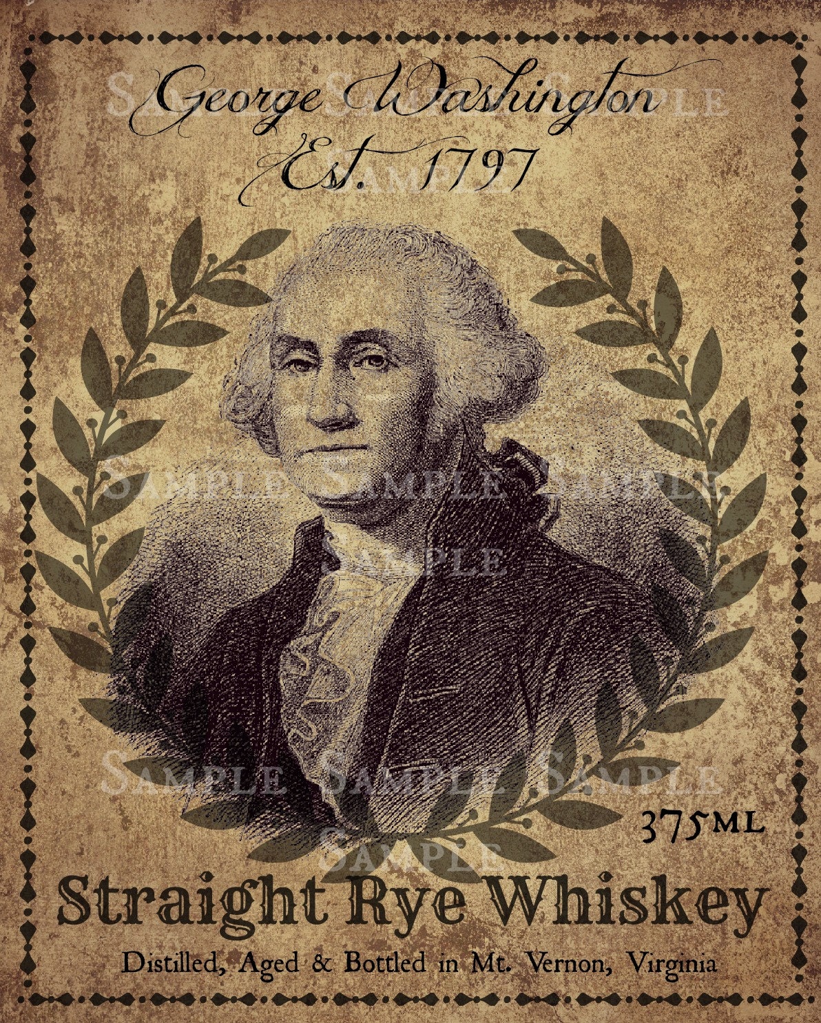Primitive Colonial George Washington Rye Whiskey Jpeg Digital Image ...
