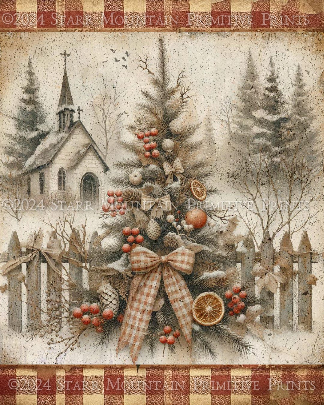 Primitive Farmhouse Inspirational Printable Rustic Christmas Tree ...