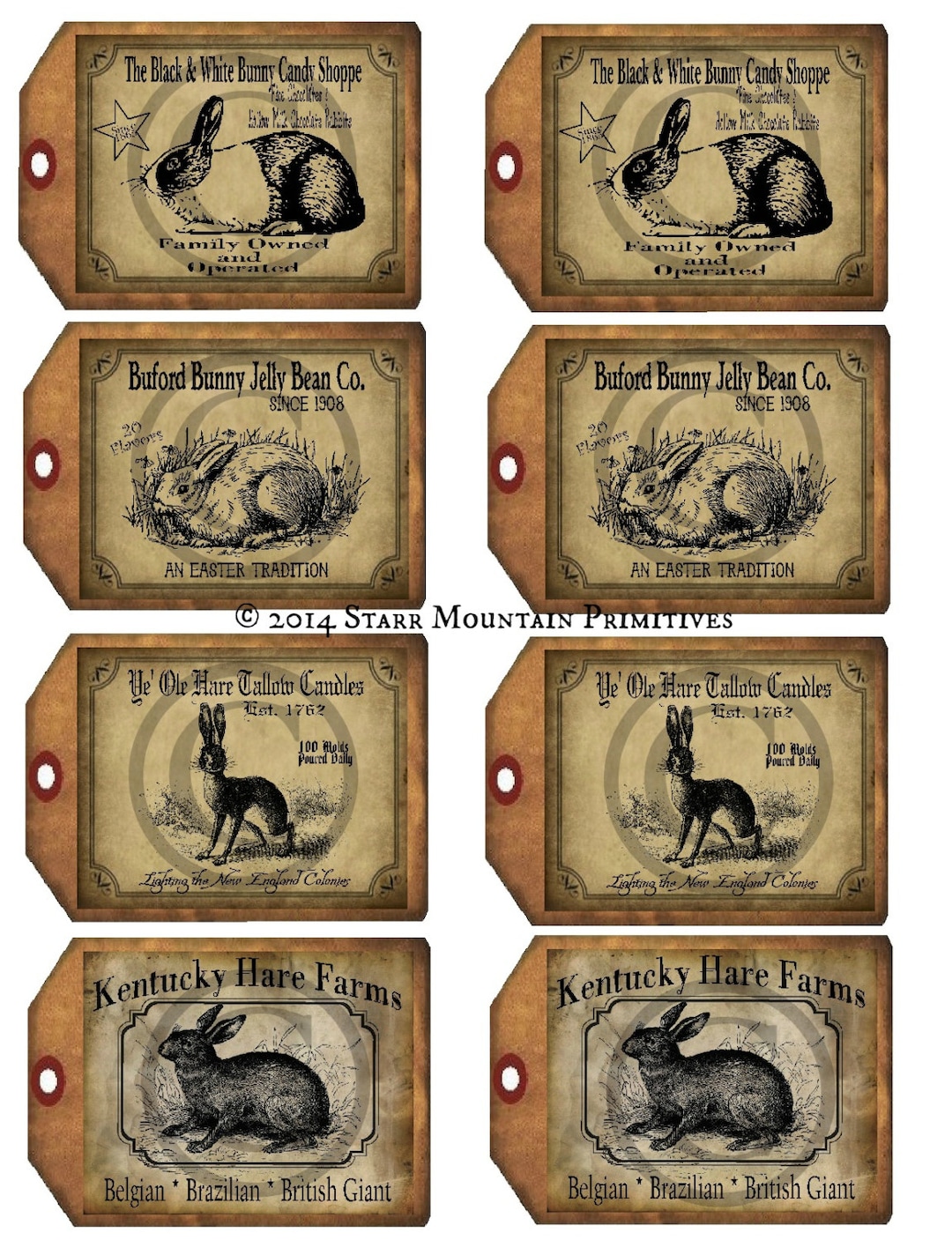 Primitive Spring Easter Hare Bunny Jack Rabbit Jpeg Digital Pantry Logo ...