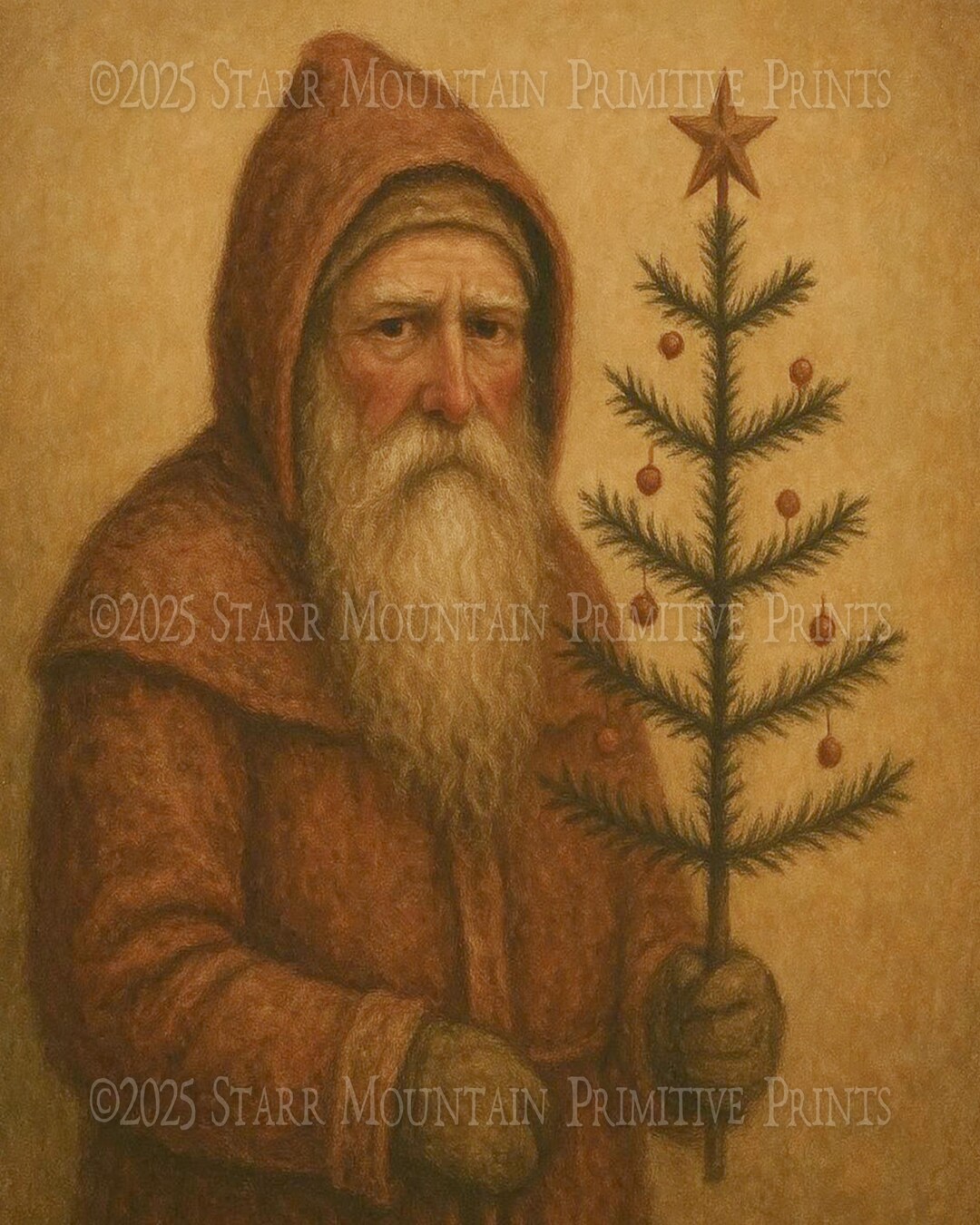 Two Sizes! Primitive Colonial Folk Art Christmas Belsnickel Santa Claus ...