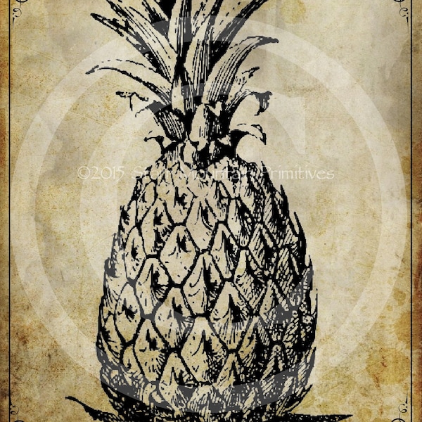 Primitive Pineapple - Etsy