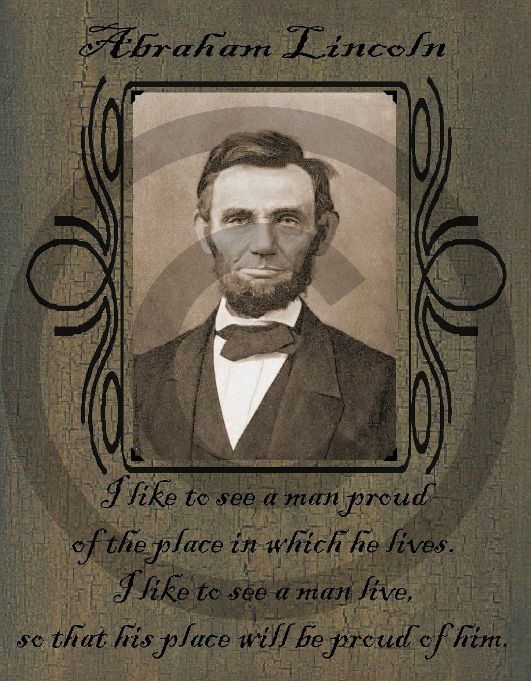 Primitive Vintage Abe Abraham Lincoln Label Jpeg Digital Image Feedsack ...