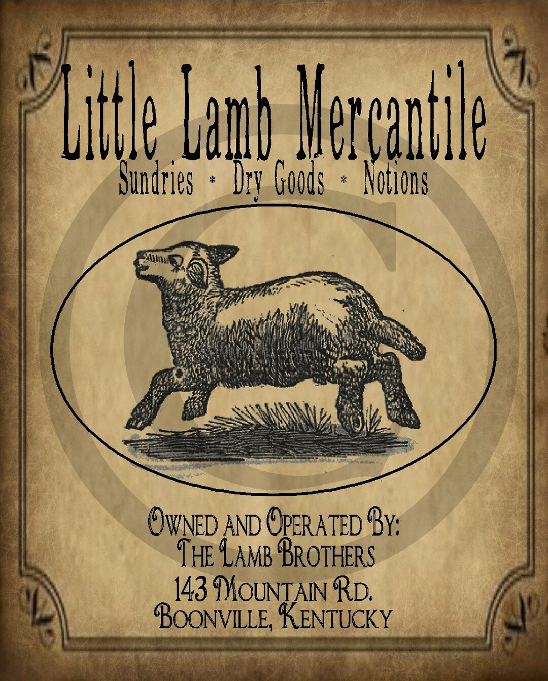 Primitive Little Lamb Sheep Mercantile Jpeg Digital Image Pantry Label ...