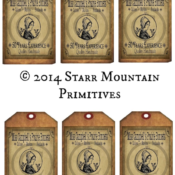 Primitive Labels - Etsy