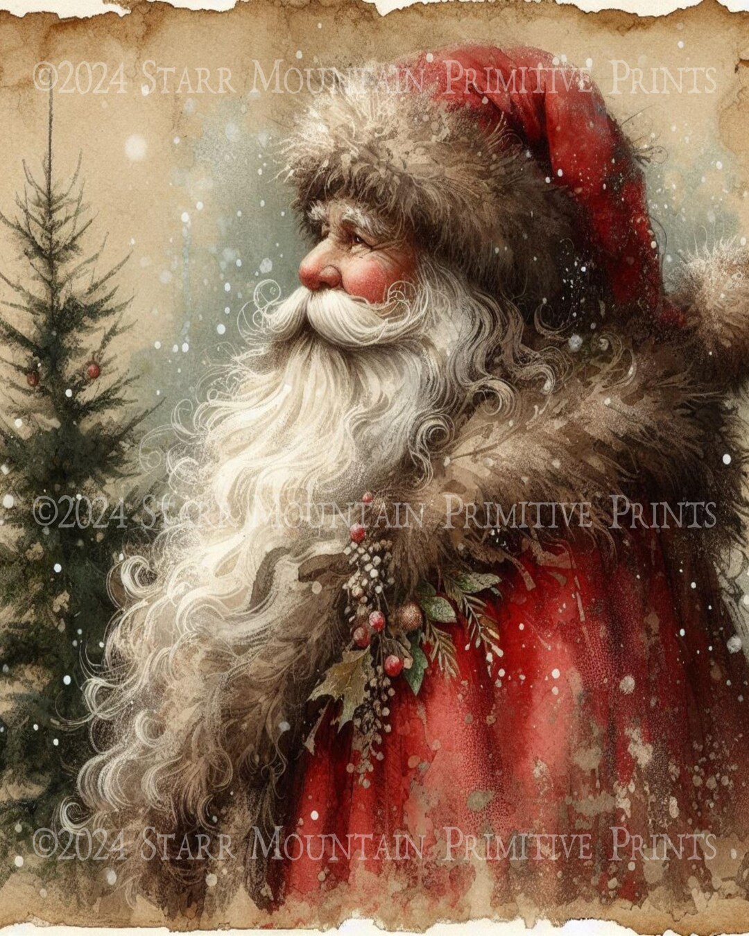 Primitive Vintage Old World Santa Claus Belsnickel Christmas Tree ...