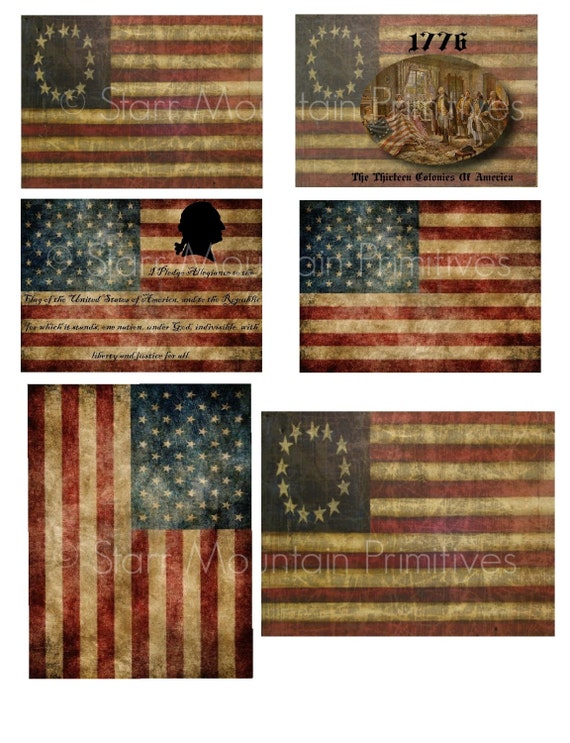 Primitive Americana American Flag Betsy Ross Flag Washington - Etsy