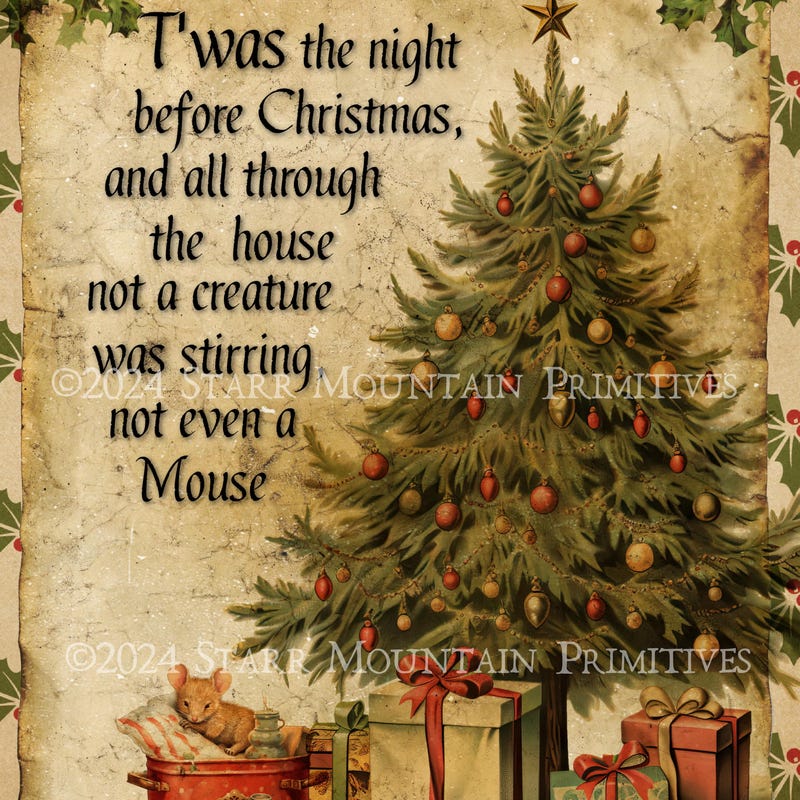 Twas the Night Before Christmas Clip Art - Etsy