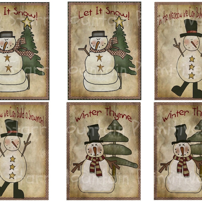 Snowman Labels - Etsy