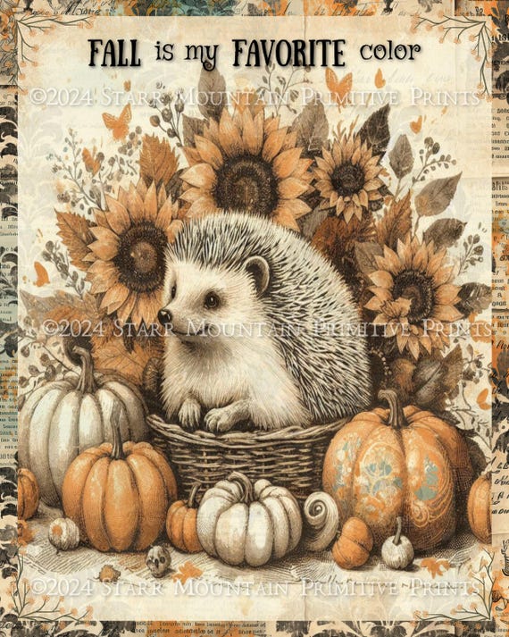 Printable Fall Tags Primitive Primitive Fall Tags Etsy