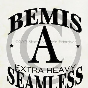 Primitive Vintage Bemis A Seamless Grain Feed Sack Feedsack Logo Jar ...