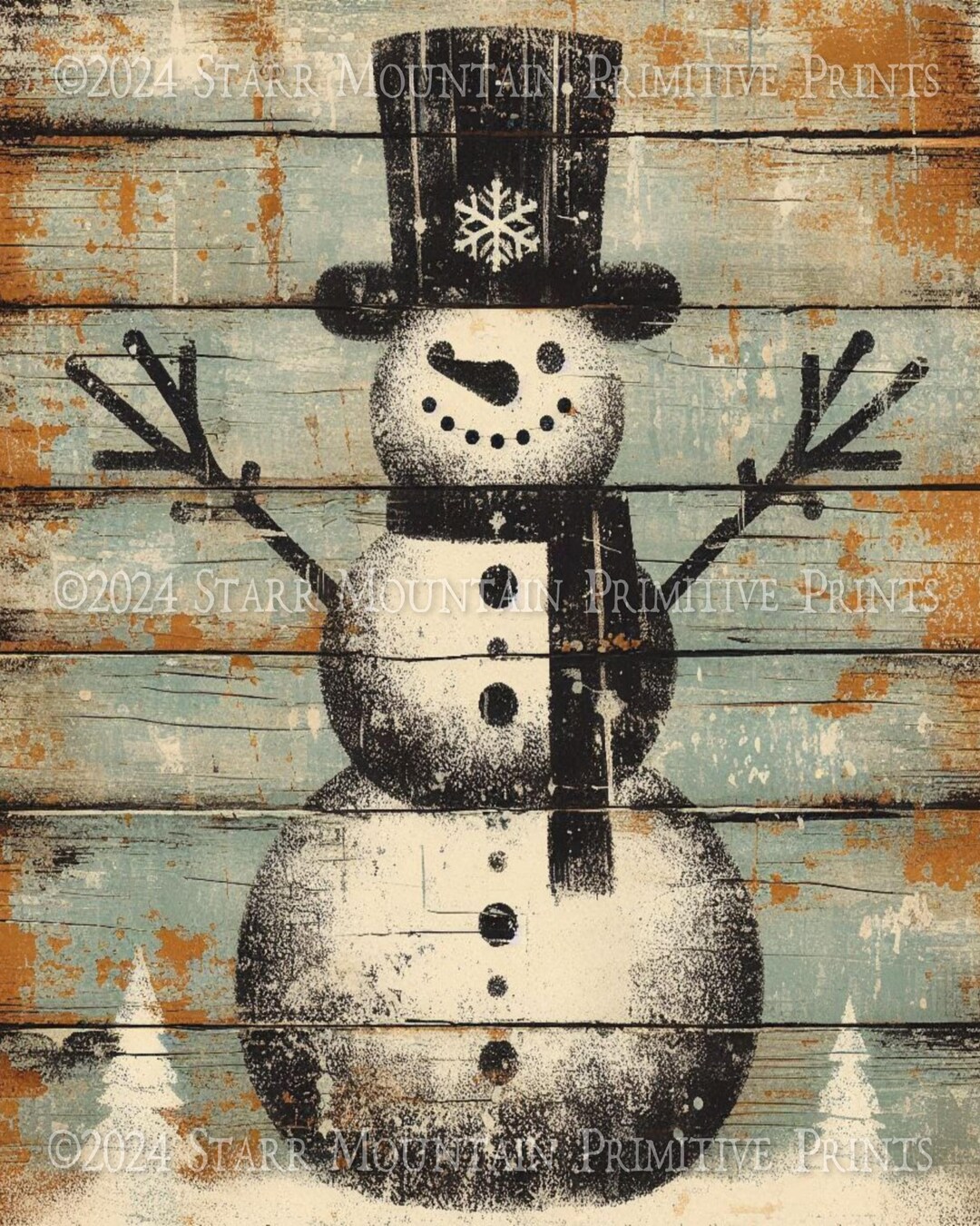 Primitive Farmhouse Snowman Weathered Shiplap Sign Christmas Winter ...