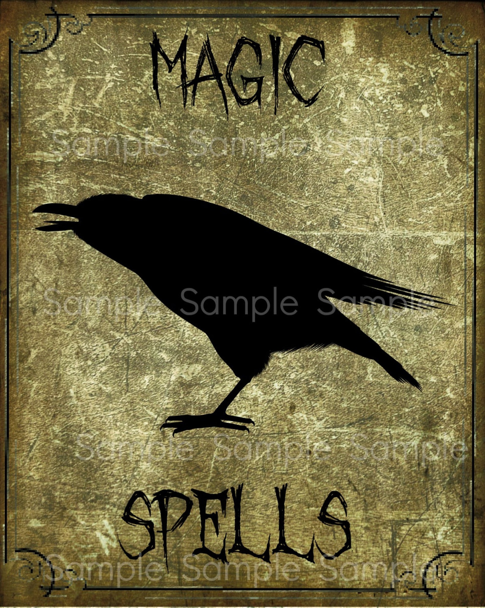 Primitive Raven Magic Spells Label Feedsack Logo Bottle Jar - Etsy Canada