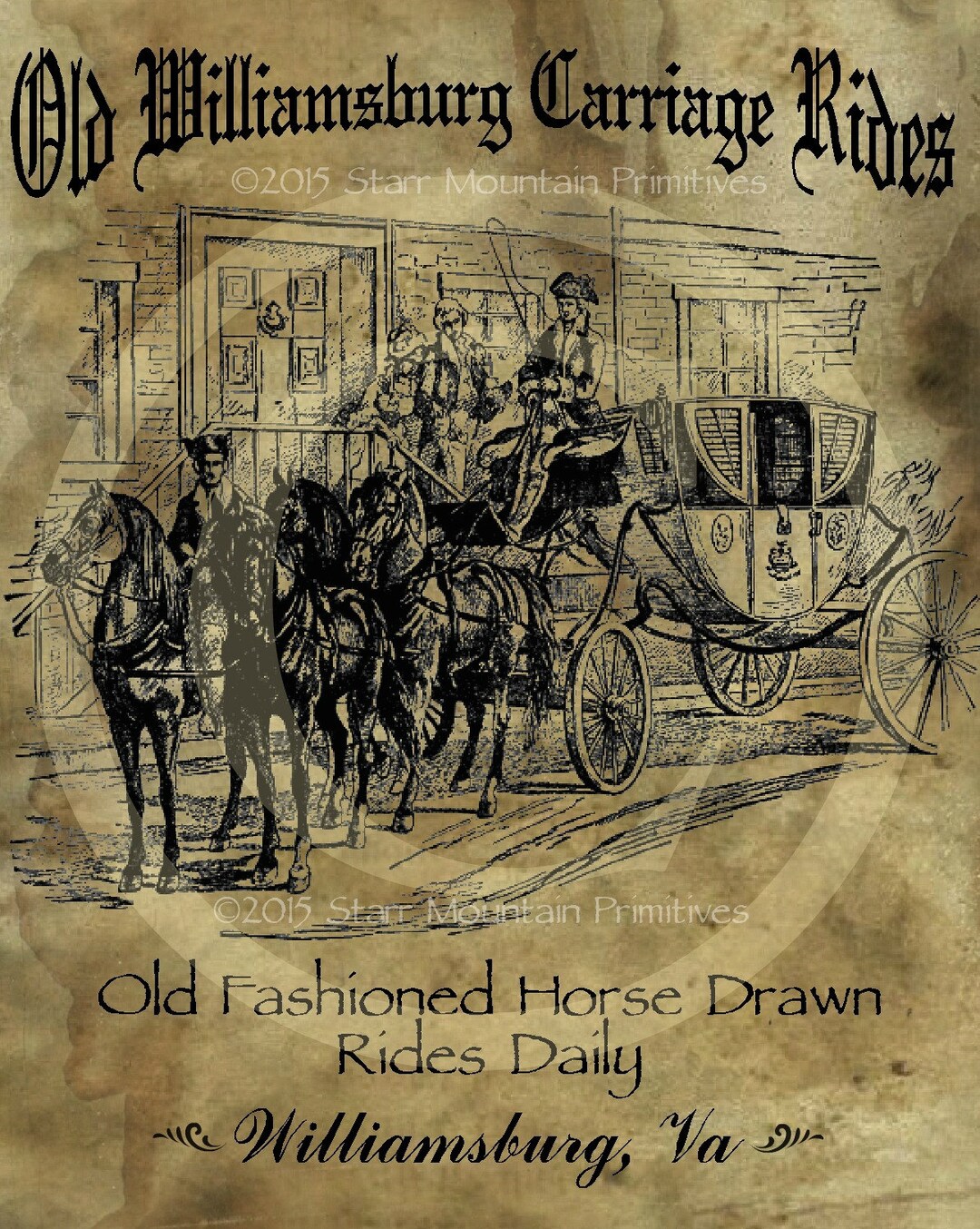 Primitive Colonial Williamsburg Carriage Rides Jpeg Digital Image ...