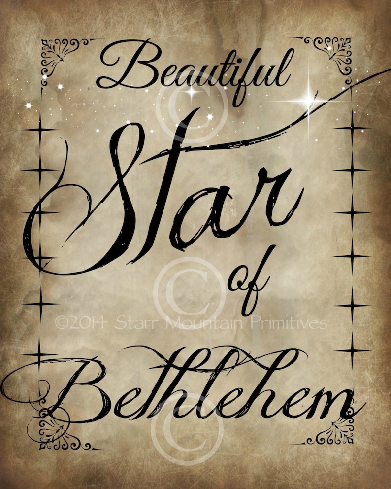 Primitive Beautiful Star of Bethlehem Christmas Hymn Pantry - Etsy