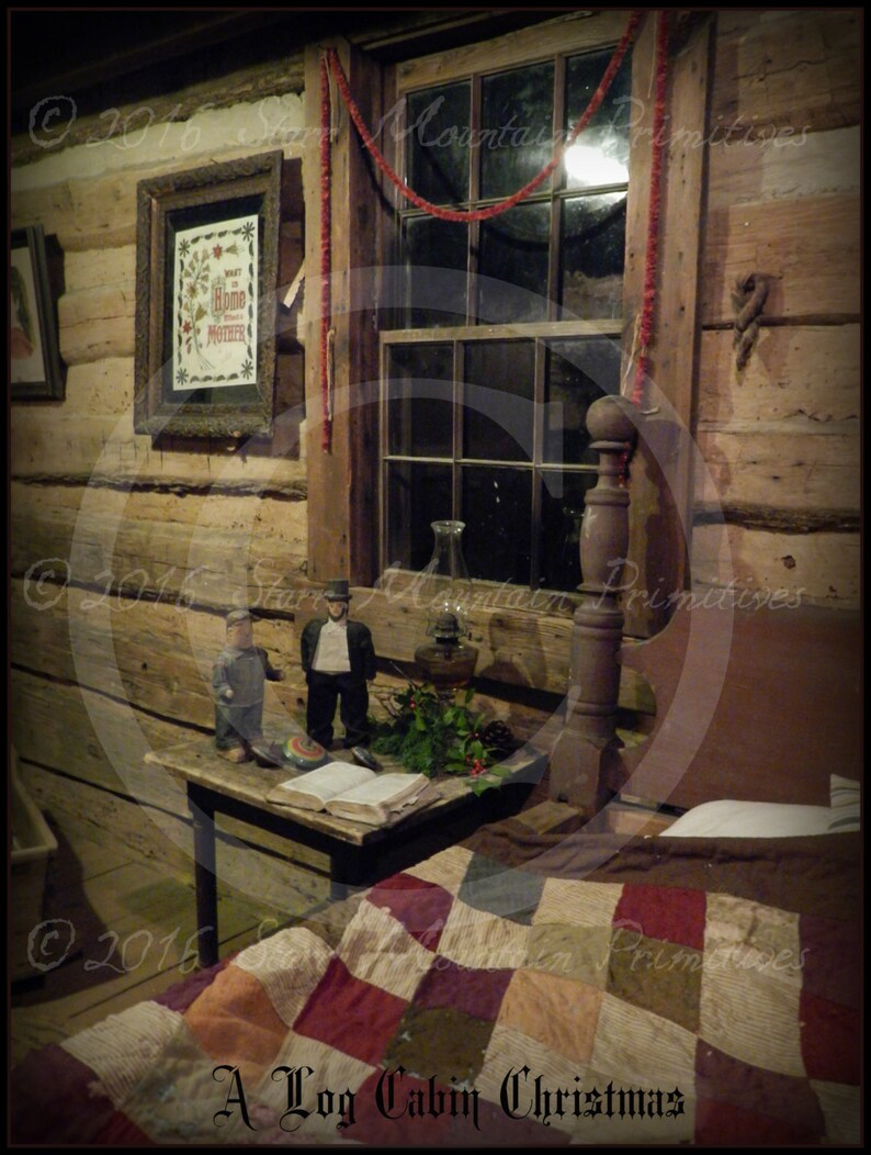 Primitive Log Cabin Quilt Christmas Pantry Logo Label Jpeg - Etsy