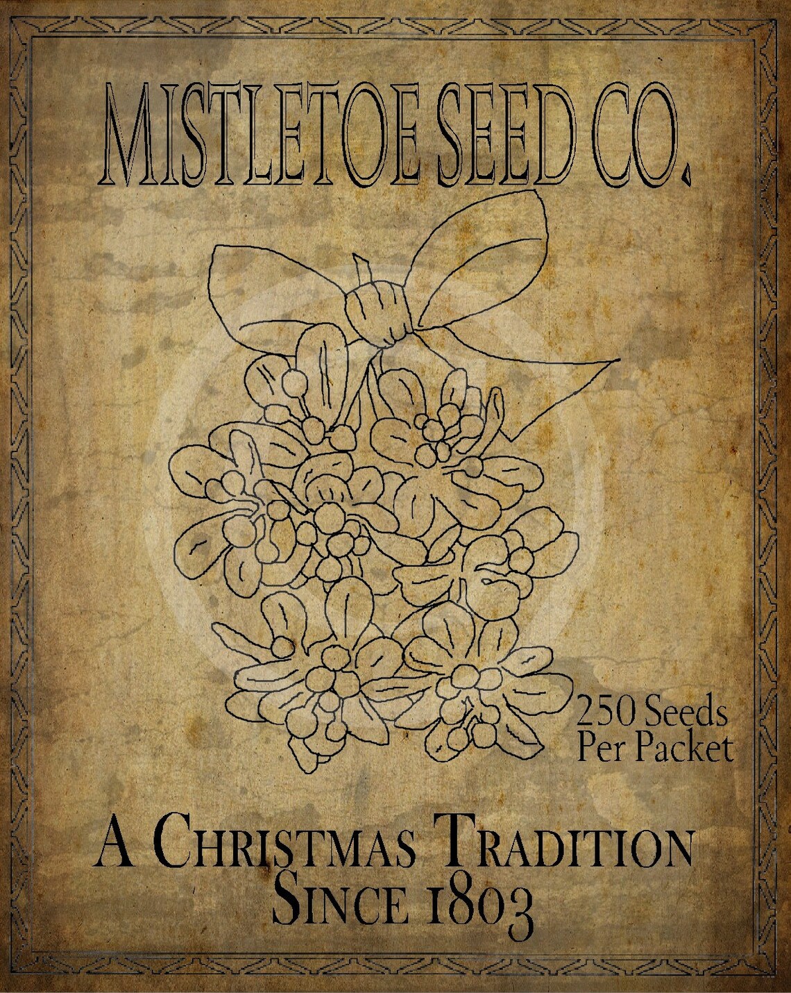 Primitive Mistletoe Seed Co. Seed Packet Christmas Pantry Logo - Etsy