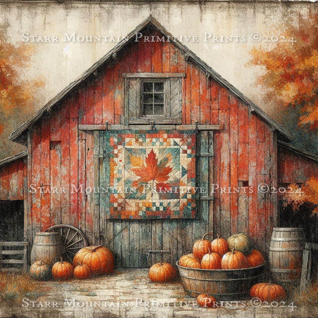 Primitive Farmhouse Fall Autumn Farm Barn Quilt Washtub Pumpkins Wood ...