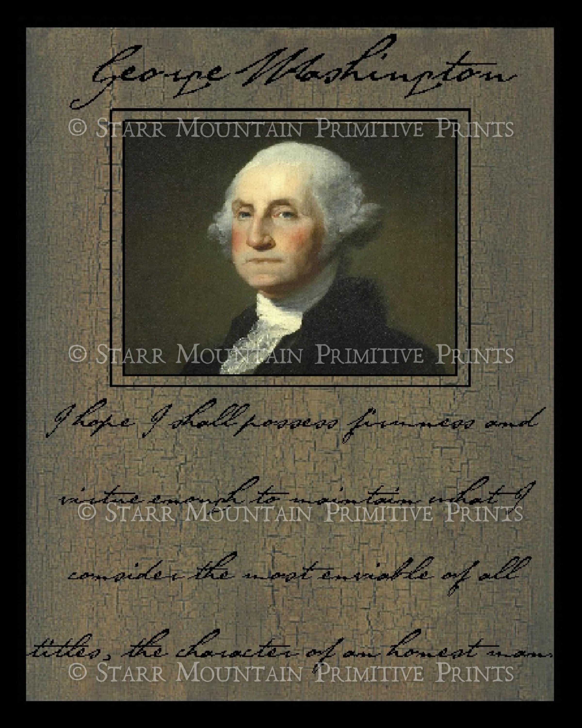 Primitive Vintage George Washington Label Jpeg Digital Image Feedsack ...