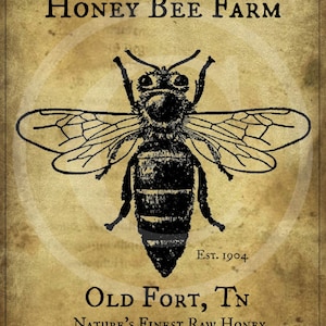 Primitive Vintage Honey Bee Farm Printable Jpeg Digital Image - Etsy