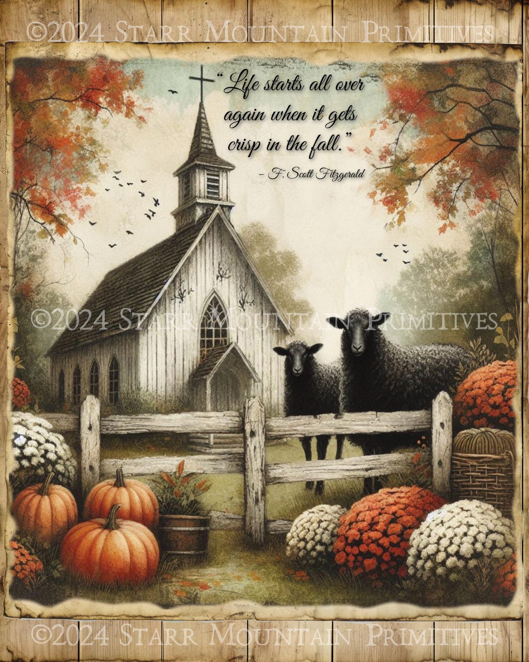 Primitive Farmhouse Inspirational Quote Printable Fall Autumn Rustic ...