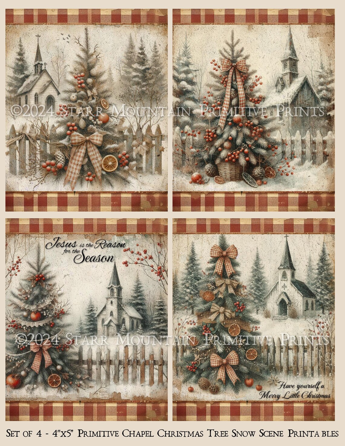 Primitive Farmhouse Inspirational Printable Rustic Christmas Tree ...