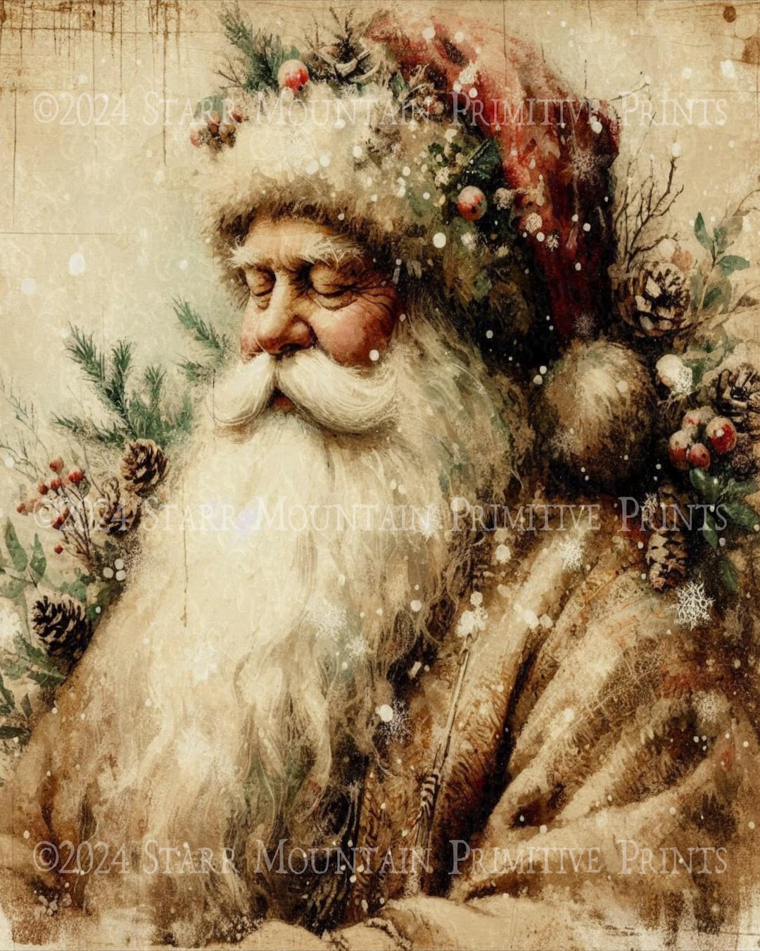 Primitive Vintage Old World Santa Claus Belsnickel Christmas Tree ...