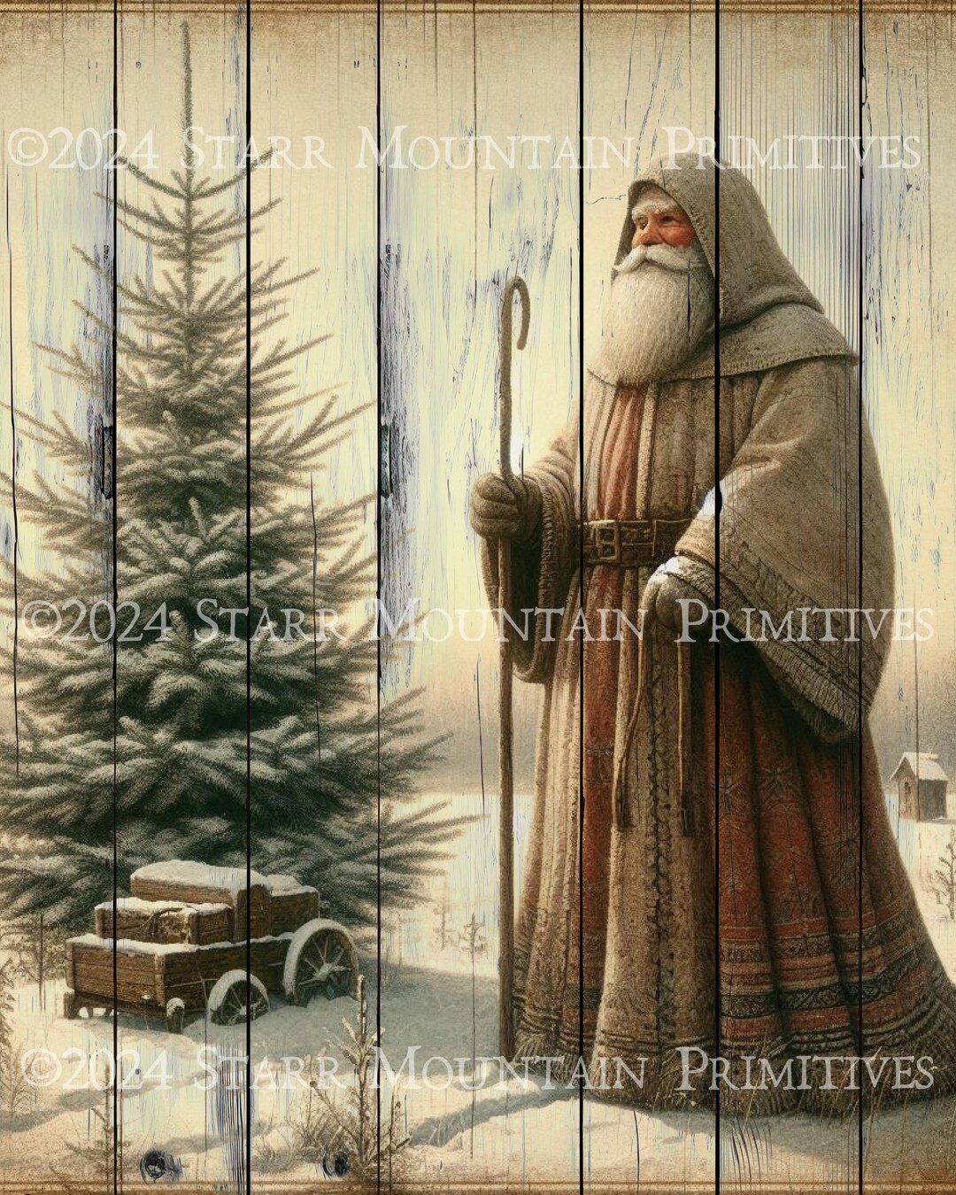 Primitive Vintage Old World Santa Claus Christmas Belsnickle Tree ...