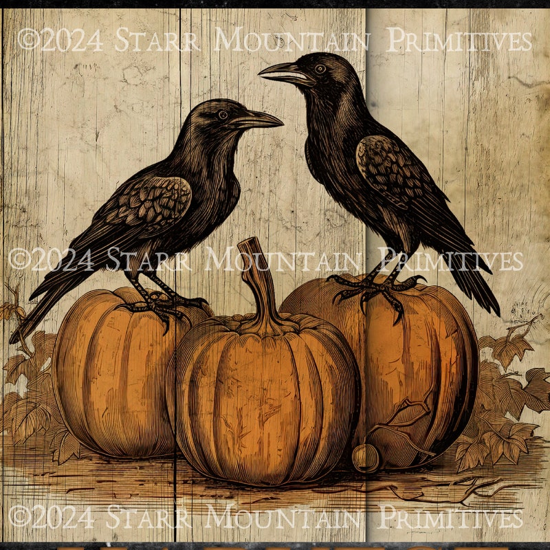 Rustic Primitive Crows - Etsy