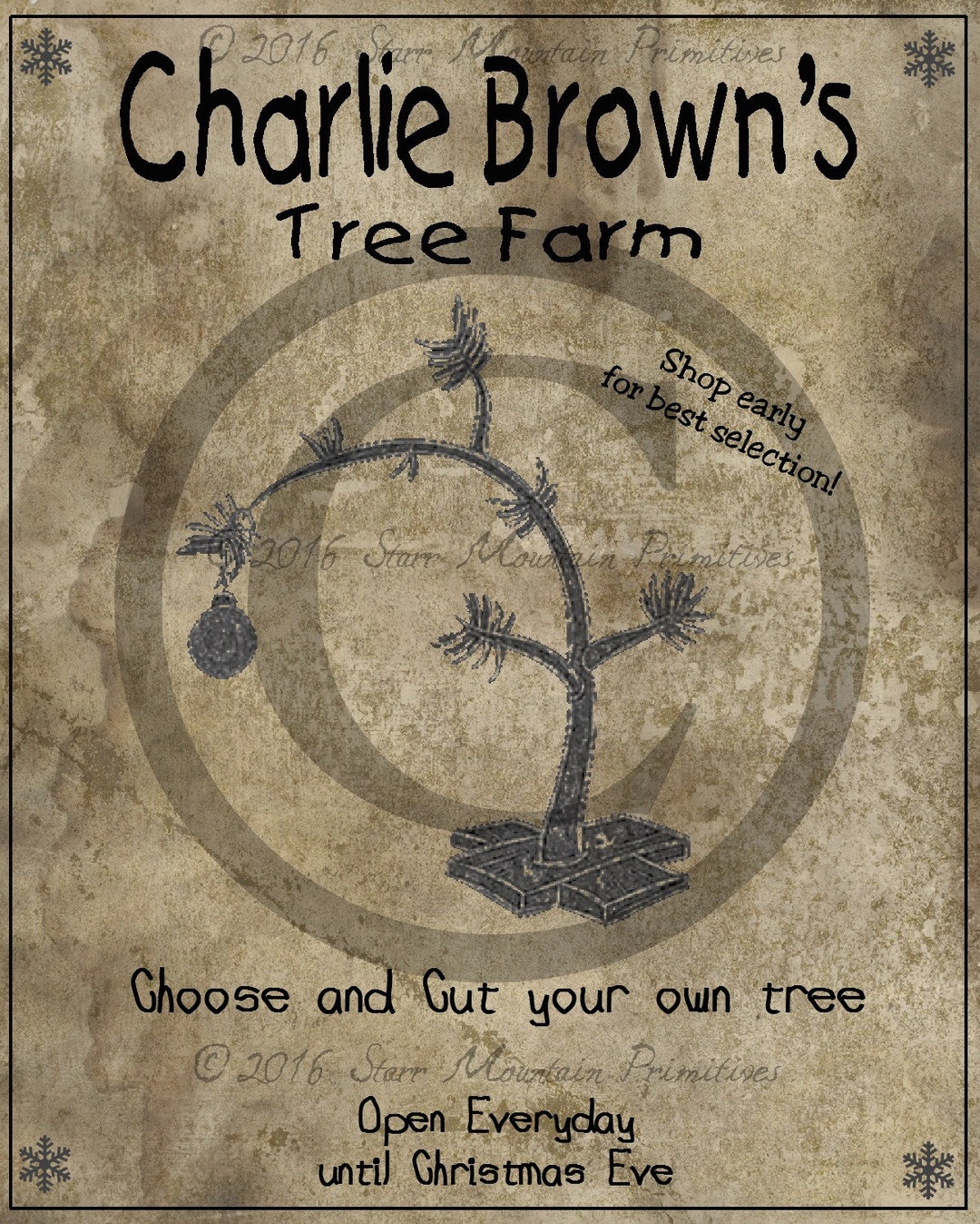 Primitive Vintage Charlie Brown Tree Farm Christmas Jpeg Image Great ...