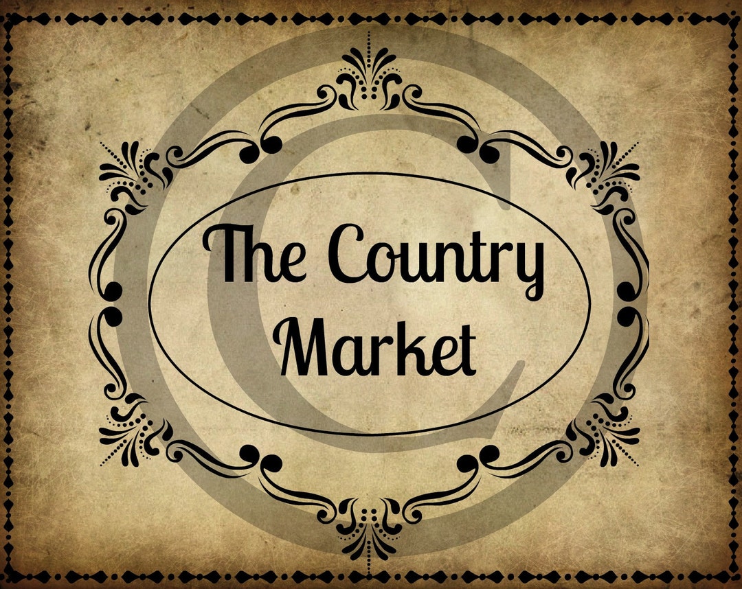 Primitive Vintage the Country Market Jpeg Digital Image Feedsack Logo 4 ...
