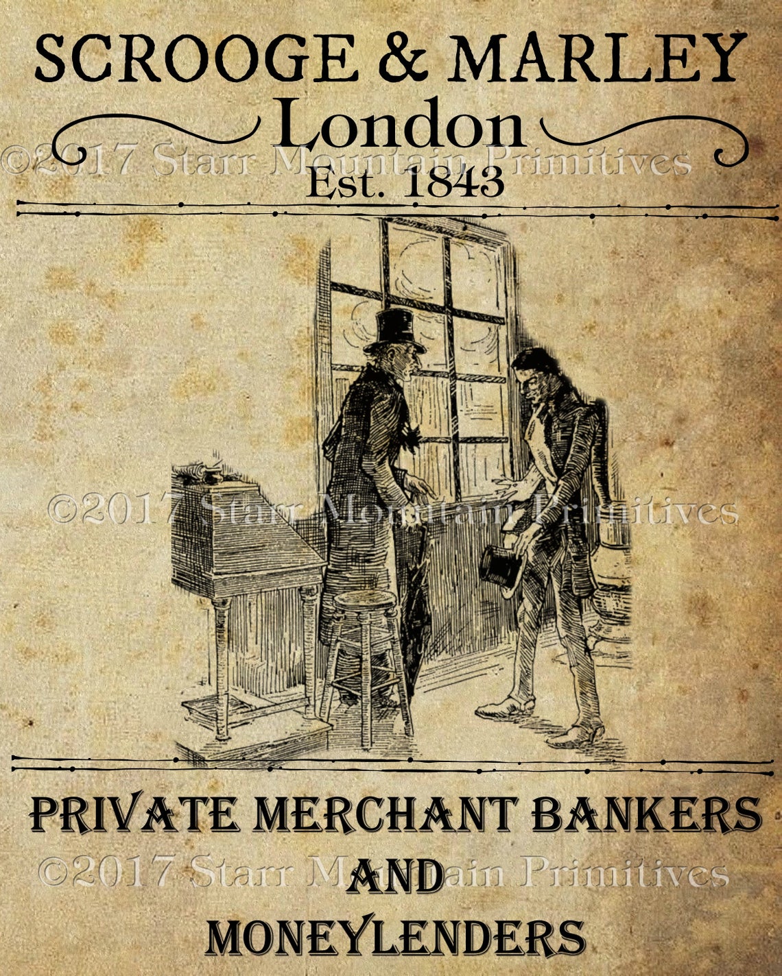 Primitive Vintage A Christmas Carol Scrooge & Marley Pantry - Etsy