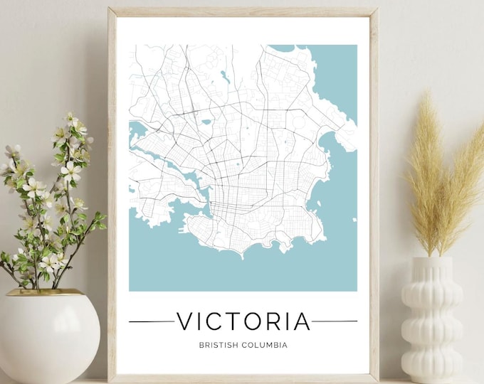 VICTORIA MAP - Minimalist Victoria Art Print, Customizable City Map ...
