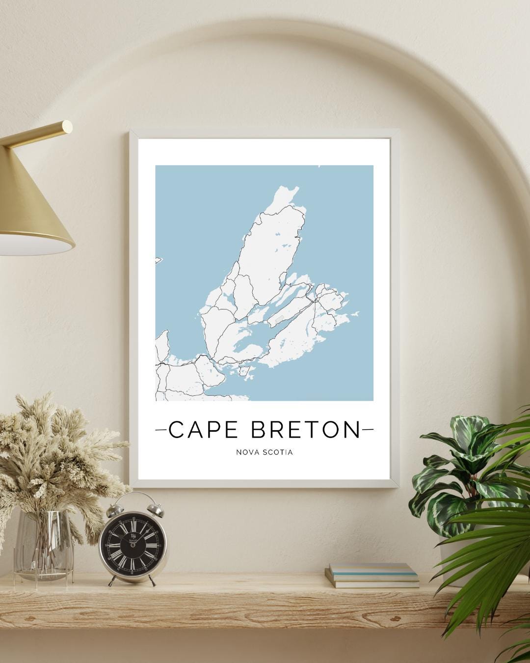 Cape Breton Map Print, Nova Scotia Wall Art, Digital Download, Minimalist Map, Canada Travel ...