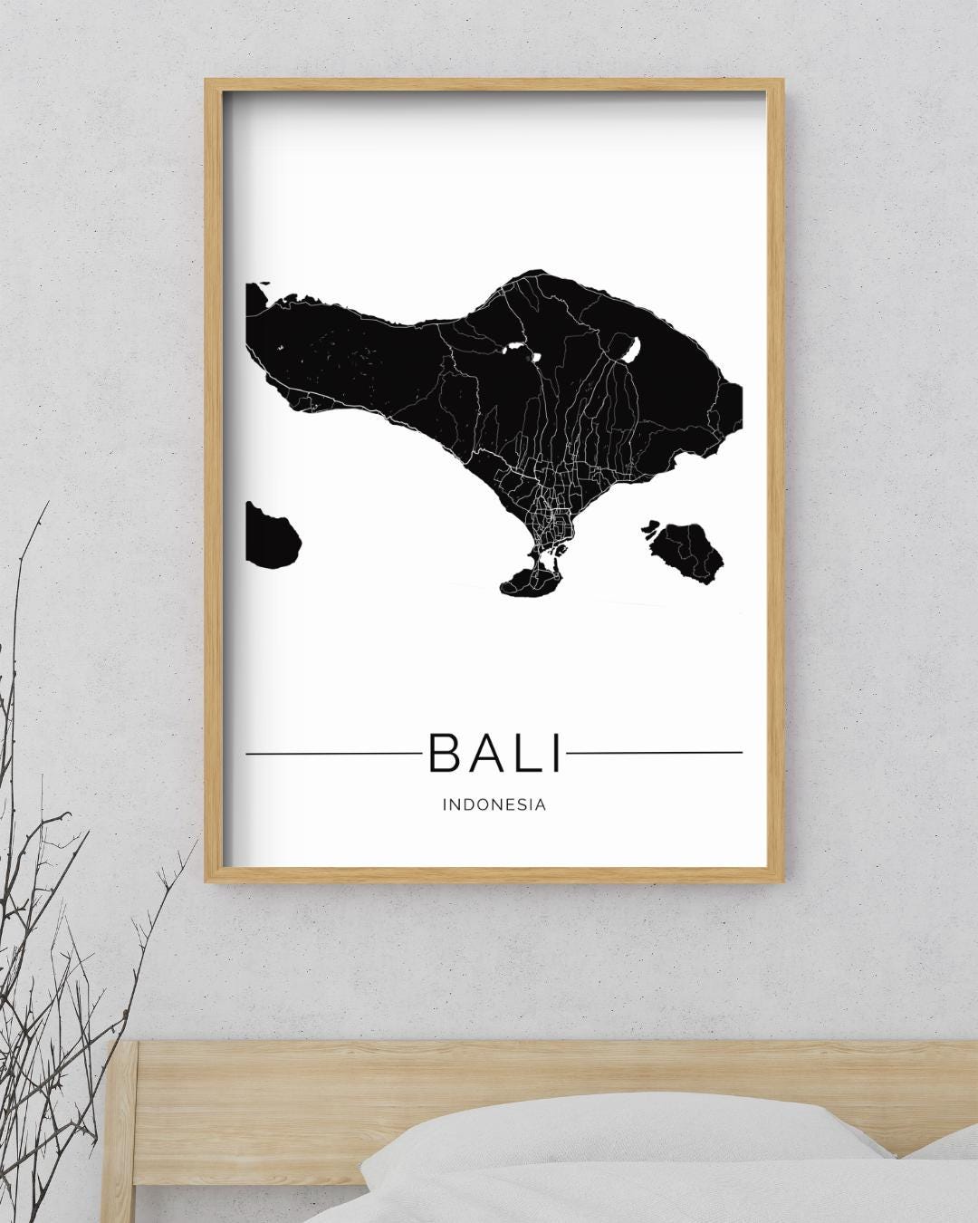 Minimalist Bali Map Print – Instant Digital Download | Black and White ...