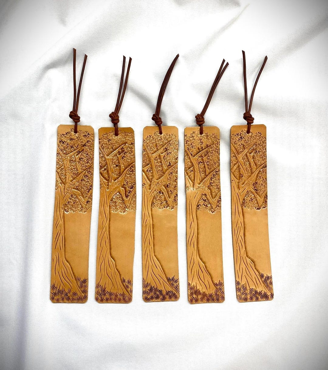 Hand Tooled Leather Bookmark - Etsy