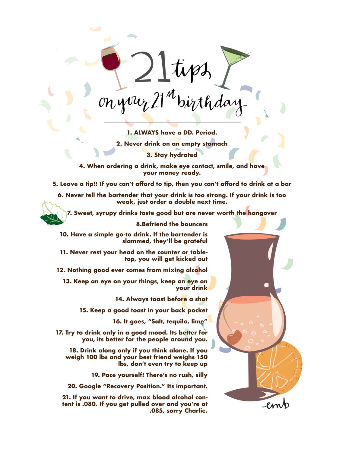 21 Tips for Your 21st Birthday Birthday - Etsy